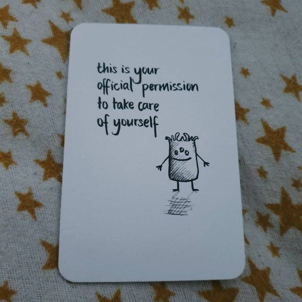 Self Care Wallet Card "official Permission to Take Care of Yourself ...