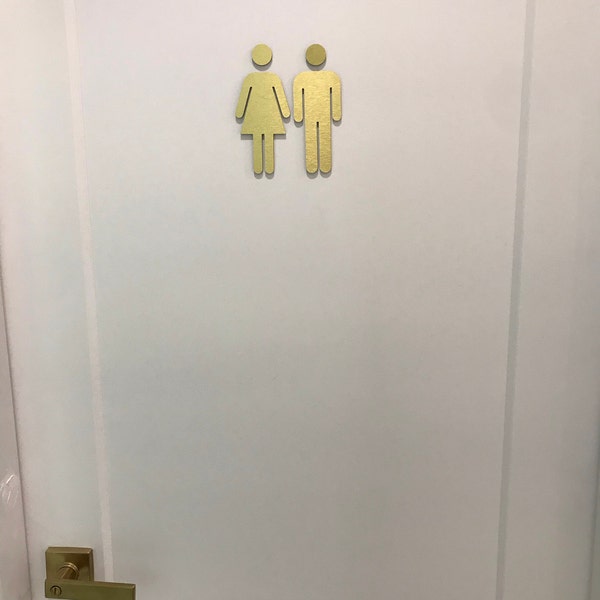Male Female Bathroom Figures - Set of 2. Restroom Door Sign. Metal ...