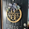 Last Name Door Sign Initial Door Wreath Personalized Front Door Family ...