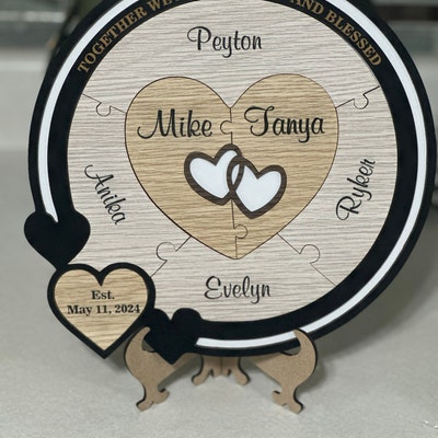 Unity Puzzle for Blended Family, Wedding Keepsake for the Couple ...
