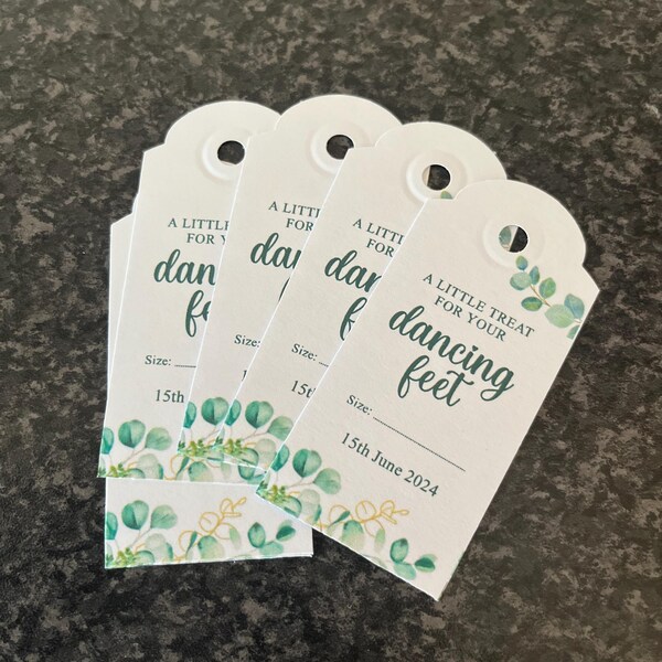 30 X Dancing Feet Tags / Flip Flop Wedding Favour / Personalised ...