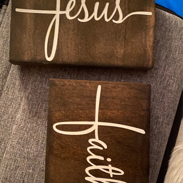 Faith Wood Sign: Rustic Farmhouse Shelf Sitter - Etsy