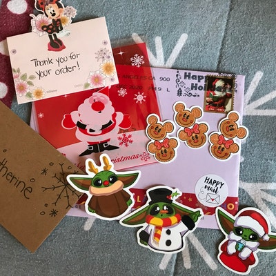 Baby Yoda Holiday Stickers Pack Star Wars Cellphone Water - Etsy