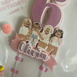 Girl Roblox Cupcake Topper Pink Roblox Birthday Party - Etsy