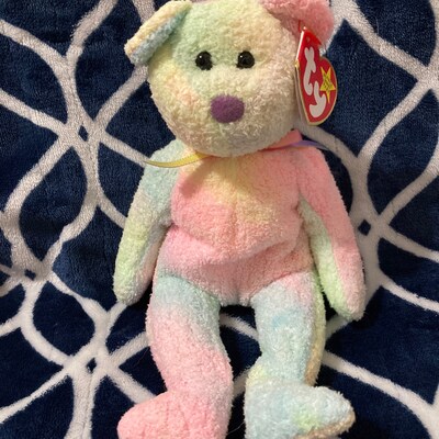 Ty Beanie Babies. Choice of Tye Dye Bear Group 2, Peace, Mellow, Groovy ...