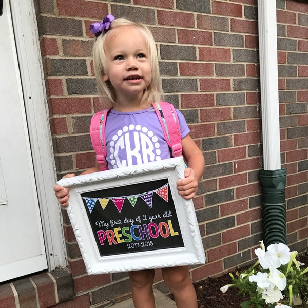 First & Last Day of 2nd Grade Chalkboard Printable Sign - Printable ...