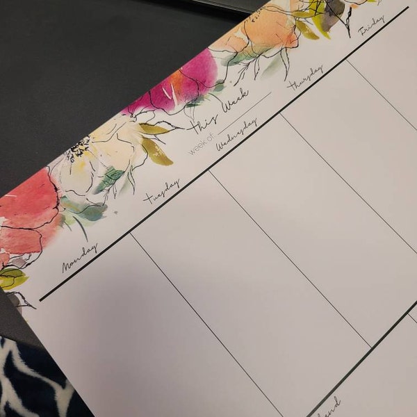 Pastel Garden Weekly Planner Notepad | Flower Notepad Planner | 2020 ...