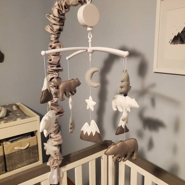 Wooden Baby Mobile Hanger, Wooden Baby Mobile Frame, Nursery Mobile ...