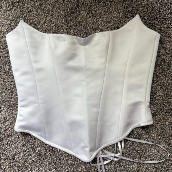 Custom Corset - Abstract Print Overbust Bustier, Elegant Cupped Corset ...
