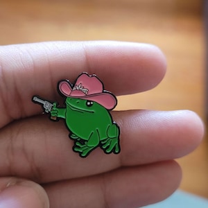Cowboy Frog Enamel Pin - Etsy