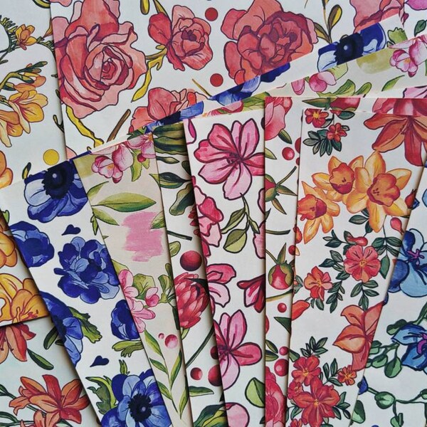 Flowers Watercolor Digital Paper, Flowers Seamless Pattern, Floral ...