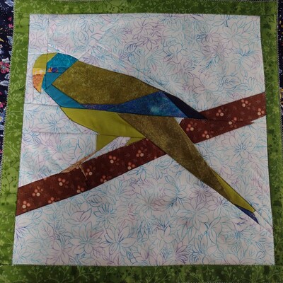 Kakariki 12 Inch Foundation Paper Pieced New Zealand Parakeet Quilt ...