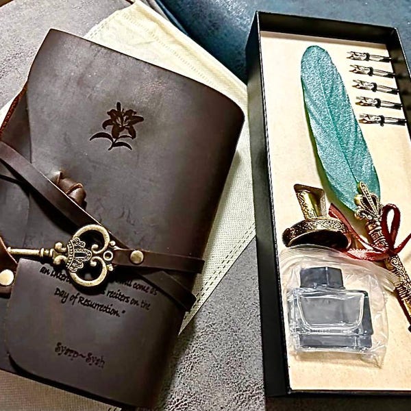 Personalized Mini Genuine Leather Notebook, Leather Journal With Kraft ...