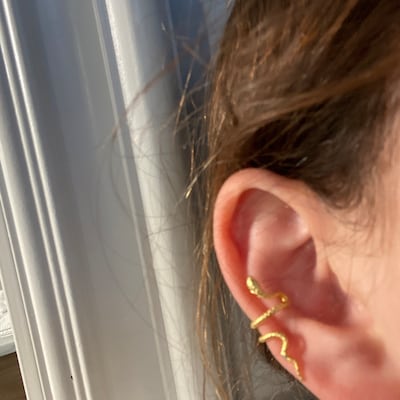 Snake Ear Cuff Serpent Ear Cuff Gold Cz Ear Cuff Minimalist Ear Cuff ...