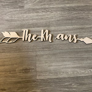 Arrow Name Sign, Nursery Decor, Script Name, Personalized Wood Sign ...