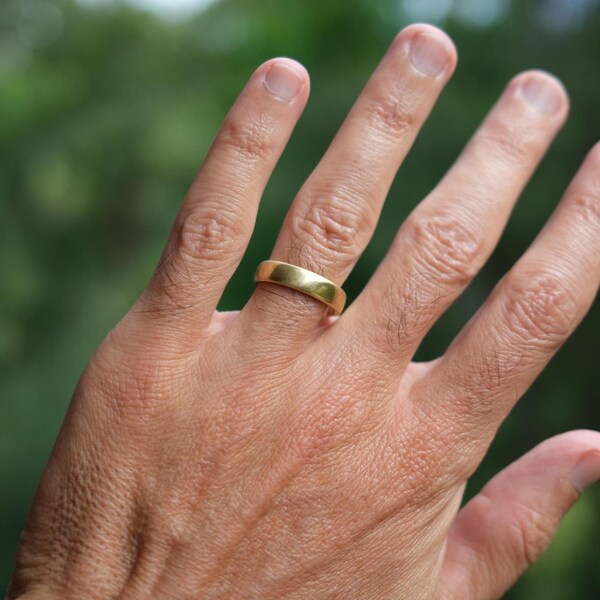 18K Gold Mans Band 5mm - Mans Wedding Ring in 18K Gold or Platinum - Etsy