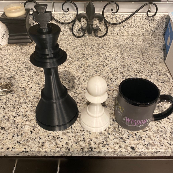 Decorative XL Chess Piece. 3D Printed King & Queen Chess Pieces - Etsy