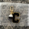 Varsity Letter Keychain With Mini Ombre Tassel | Initial Zipper Pull ...