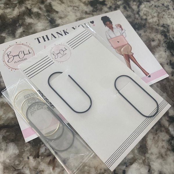 Extra Wide Jumbo Planner Paper Clips | Large PAPERCLIP - Black - Rose ...