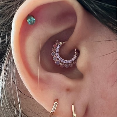 TRIANGULAR EARRINGS CONCH Earring Cartilage Piercing Cz - Etsy