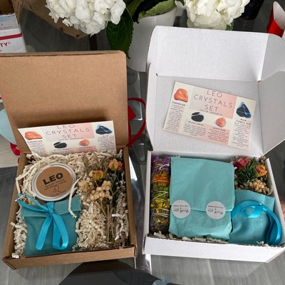 Leo Crystals Gift Box, Leo Stones, Leo Gift Set, Leo Crystal Kit ...