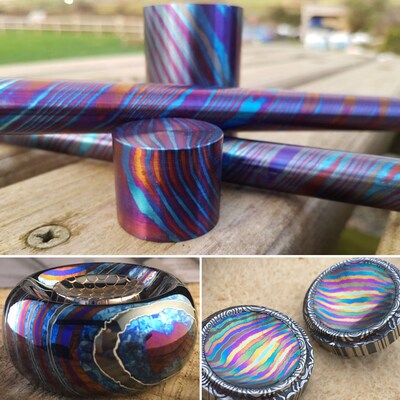 Titanium Damascus Billet Custom Size Pattern on Both Sides - Etsy