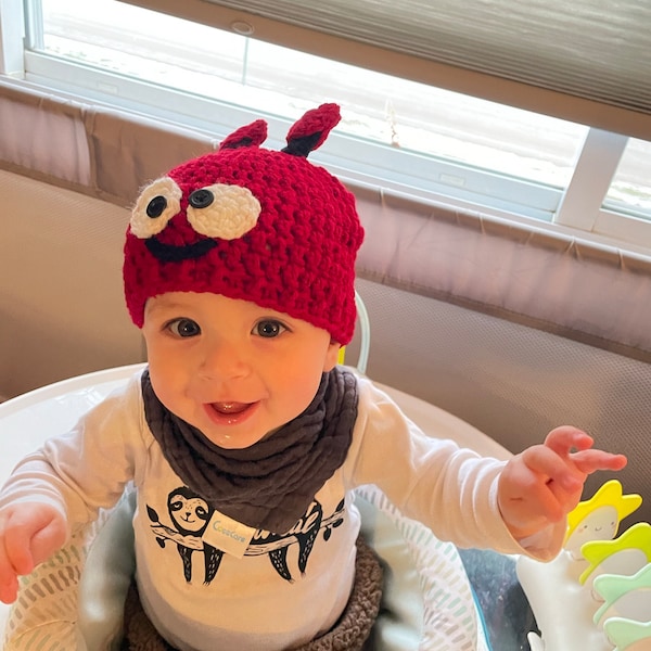 Love Bug Beanie, NB Love Bug, Red Hearts, February Baby, 3-6 Valentine ...