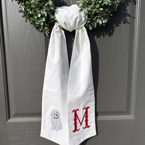 Teacher School Crest Banner Custom, Crest Embroidered, Fabric Bows ...