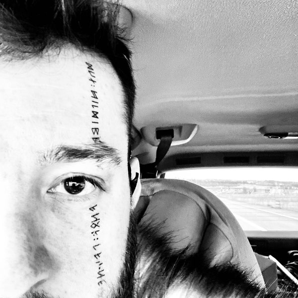 Ubbe Vikings Temporary Tattoo for Cosplayers. 2 Copies Vertical Line of ...