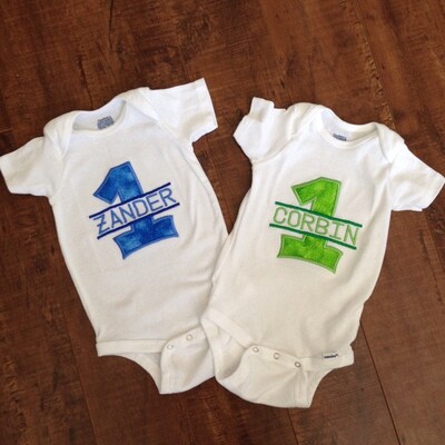 Number One Split Design 1st Birthday Applique Machine Embroidery Design ...