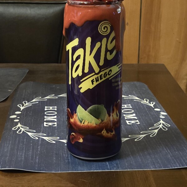 Takis Fuego Custom Tumbler -epoxy Tumbler Personalized With Fake Takis ...