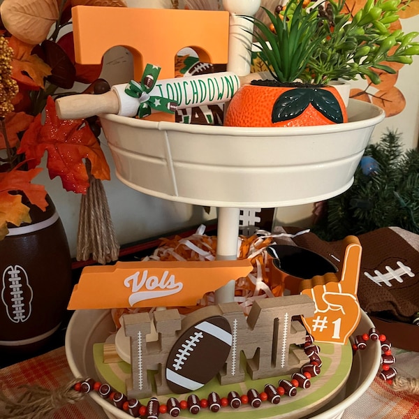 TN Volunteers, Tennessee, Football Tier Tray Decor, Vols, Rocky Top ...