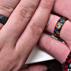 Black Fire Opal Glowstone Ring - Etsy