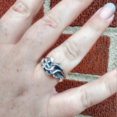 Hemlock Tree Branch Ring, Sterling Silver Ring, Branch Ring, Pine ...