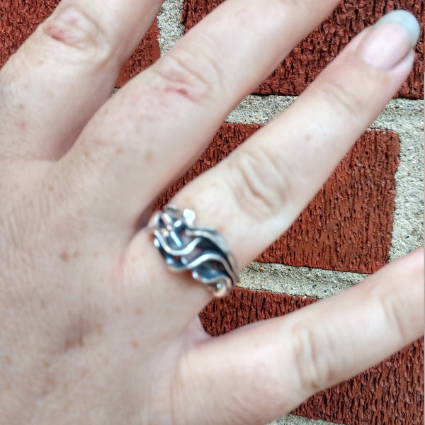 Hemlock Tree Branch Ring, Sterling Silver Ring, Branch Ring, Pine ...