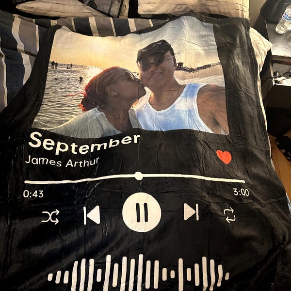 Custom Blanket Your Photo & Music Favorite Song, Personalized Photo ...