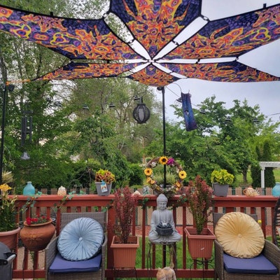 Trippy Tapestry Marijuana Skull V2 Colorful UV Backdrop - Etsy