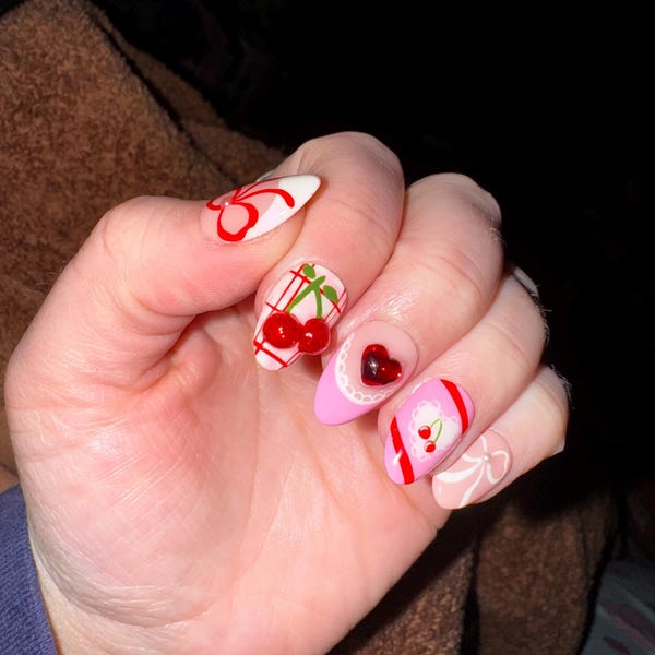 Fairycore 3D Freestyle Nails, Chrome Nails, Press on Nails, Fairycore ...