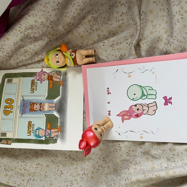 Kewpie Baby Greeting Card | Smiski Greeting Card | Cute Baby Art Print ...