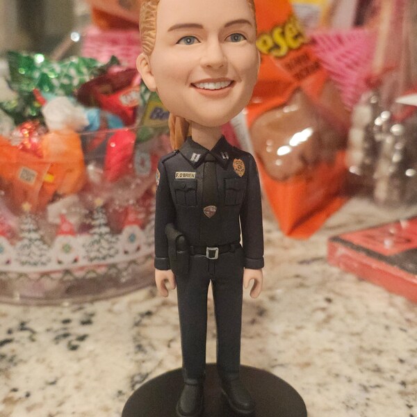Personalized Police Chief Figurine, Custom Bobblehead for Police ...