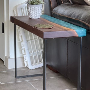 Walnut and Epoxy End Table, Side Table, Coffee Table, River Table other ...