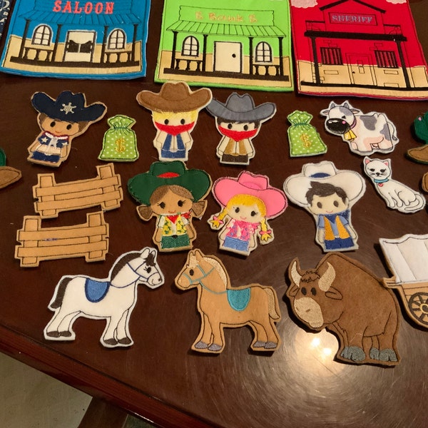 ITH Digital Embroidery Design - Cowboy Finger Puppet Set With Busy Book ...