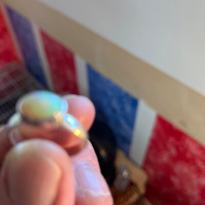 Rainbow Opal Necklace, Large Fire Opal, Opal Sterling Silver Setting ...