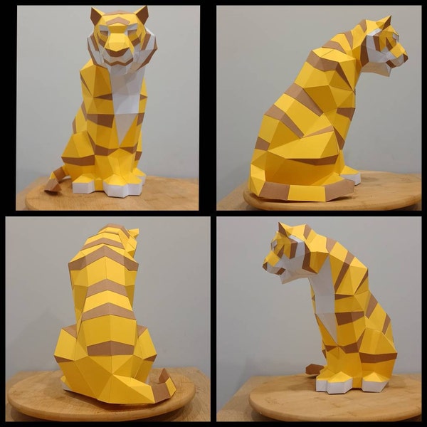 Bengal Tiger Paper Model ,papercraft , DIY , Low Poly , PDF Papercraft ...