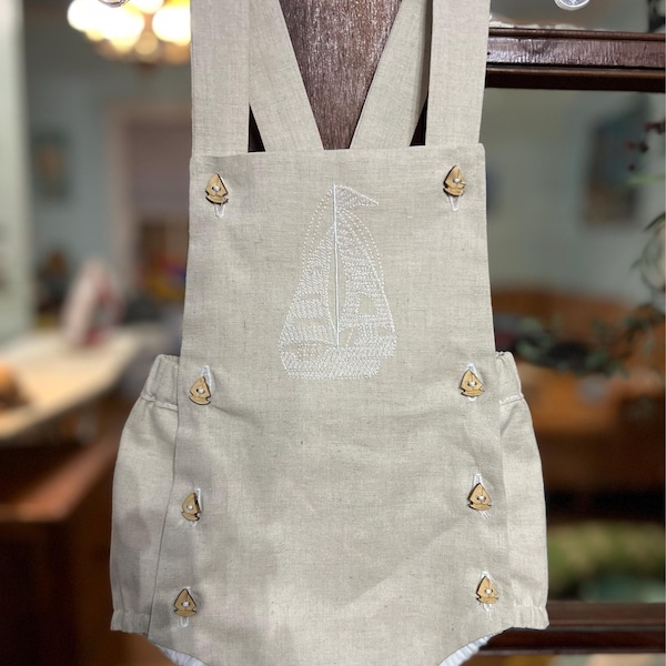 Baby Overalls Sewing Pattern & Tutorial: Easy Playsuit (PDF Download ...