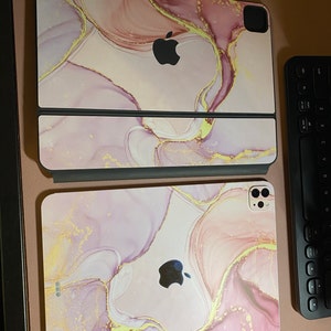 New iPad Pro 12.9 Back Sticker iPad Mini Pink Marble Decal iPad 8 Skin ...