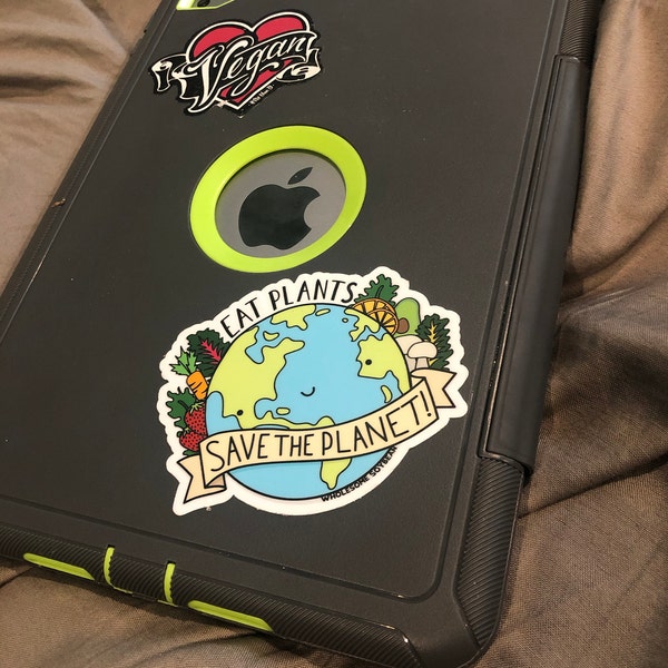 Earth Day Vegan Activism Sticker-"eat Plants"- Herbivore Sticker, Plant ...