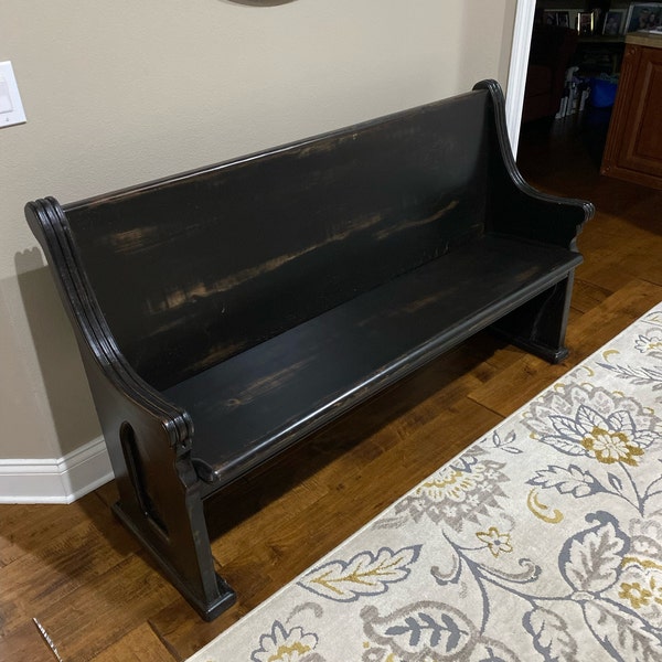 Your Choice of Color - Painted and Distressed Wooden Church Pew - Etsy