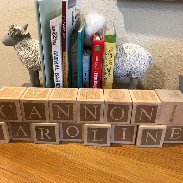 Personalized Wood Name Blocks Letter Custom Blocks for Nursery, Baby ...