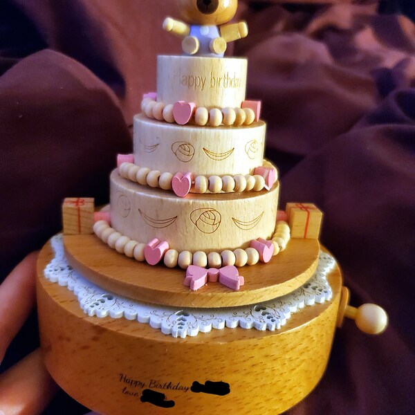 Personalised Ballerina Musical Carousel Wooden, Christmas Music Box ...